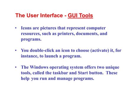 Operating Systems Basics Graphical User Interfaces Guis Gui Tools Applications And The