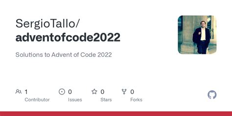 Github Sergiotalloadventofcode2022 Solutions To Advent Of Code 2022