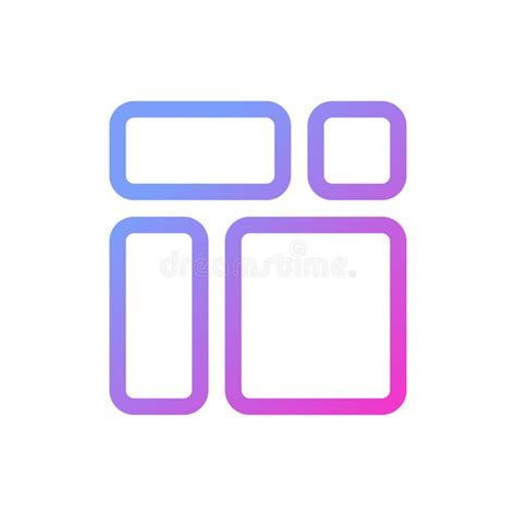 content blocks pixel perfect gradient linear ui icon stock vector