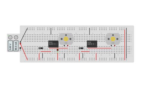 circuit design relevador 3 tinkercad