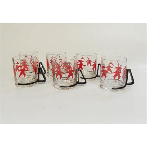Vintage Mid Century Hot Drink Glasses With Dancing Jesters Set Of 6 Chairish