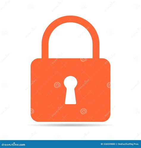 Lock Classic Design Shadow Icon Keyhole Web Button Shape Secure Vector Illustration Stock