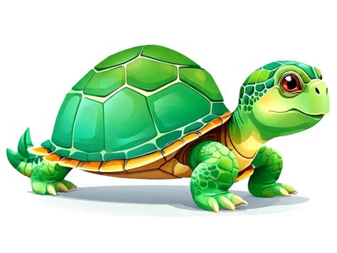Premium Vector Vector Side View Of A Turtle With A Green Shell In Cartoon Style Isolated