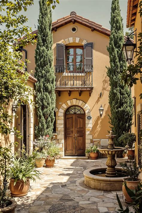 Tuscan Stucco Homes Stone Front