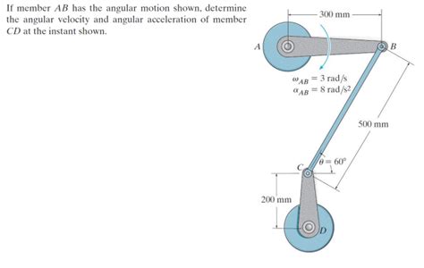 Solved If Member Ab Has The Angular Motion Shown Determine Chegg
