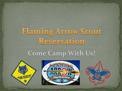 PPT Flaming Arrow Scout Reservation PowerPoint Presentation Free Download ID