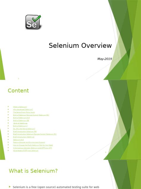 01 01 Selenium Overview Selenium Webdriver Pdf Selenium Software Computing