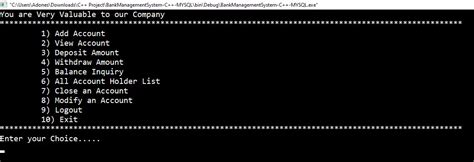 Bank Management System Project In C And Mysql Database