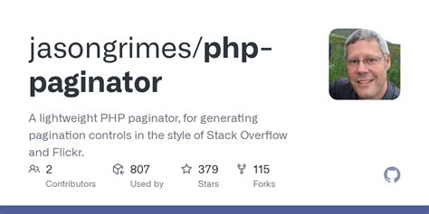 Github Jasongrimesphp Paginator A Lightweight Php Paginator For Generating Pagination