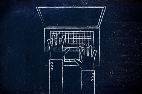 Hands Typing On Laptop Keyboard Flat Illustration Stock Image Image Of Ebusiness Internet