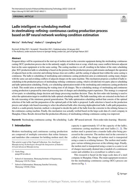 Ladle Intelligent Re Scheduling Method In Steelmakingrefiningcontinuous Casting Production