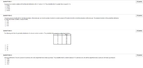 Solved Question 1 05 Points Suppose X Is A Random Variable