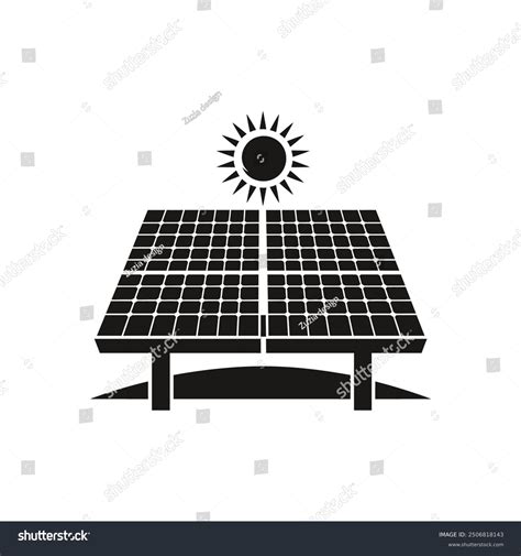 Solar Panel Array Sun Symbol Vector Stock Vector Royalty Free 2506818143 Shutterstock