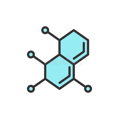 Vector Molecule Atom Dna Flat Color Line Icon Stock Vector Illustration Of Model Medical