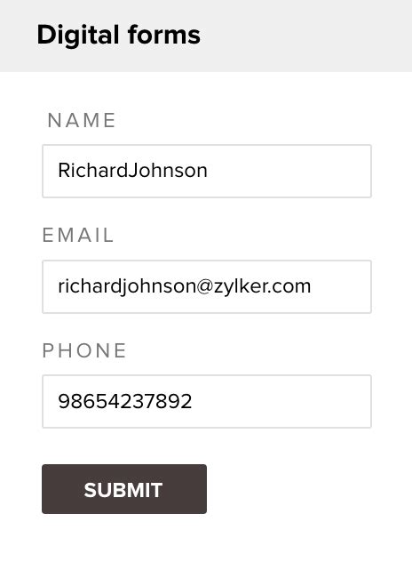 Create Digital Forms Paperless Online Form Zoho Forms