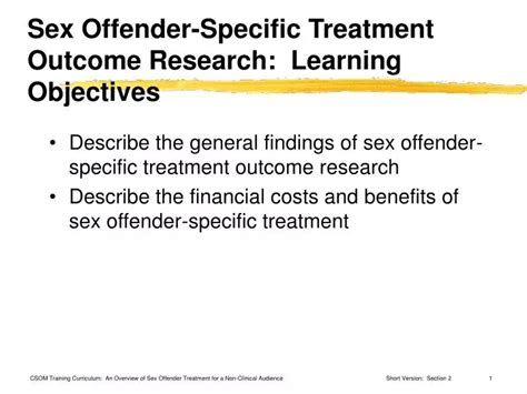 PPT Sex Offender Specific Treatment Outcome Research Learning Objectives PowerPoint