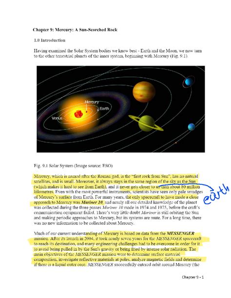 Chapter 9 Mercury Notes Chapter 9 Mercury A Sun Scorched Rock 1 Introduction Having
