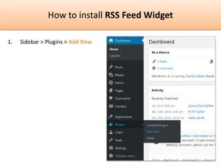 RSS Feed Widget Basic Guide PPTX