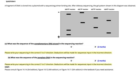 Solved Question 9 A Fragment Of Dna Is Cloned Into A Plasmid