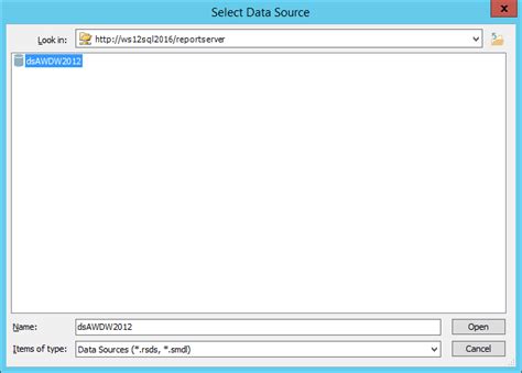 realized design ssrs 2016 create a shared data source