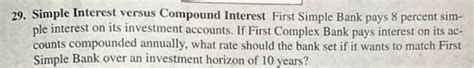 29 Simple Interest Versus Compound Interest StudyX