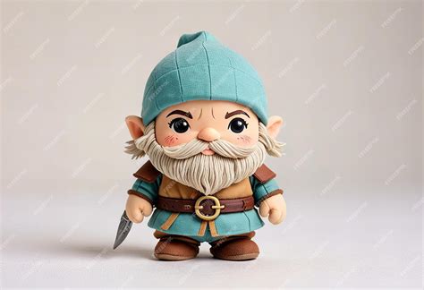 Minimalist Chibi Dwarf Warrior Character Design Premium Ai Generated Image