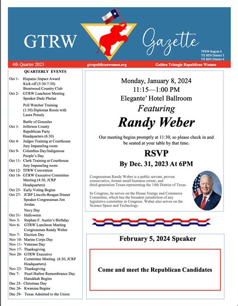 Newsletter 4th Quarter 2023 Golden Triangle Republican Women