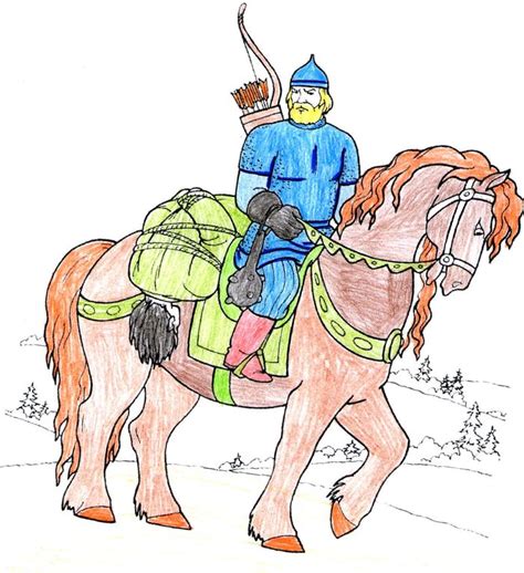 Как нарисовать богатыря поэтапно для детей