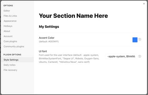 Github Joshklein Obsidian Style Settings Plugin A Dynamic User Interface For Adjusting Theme