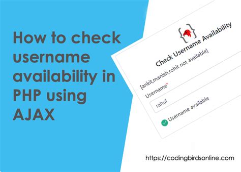 Check Username Availability In Php Using Ajax Coding Birds Online