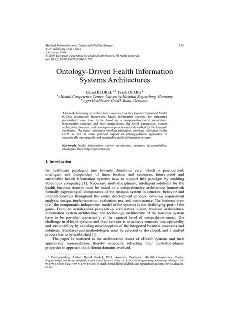 Ontology Driven Health Information Pdf Ontology Information Science Axiom