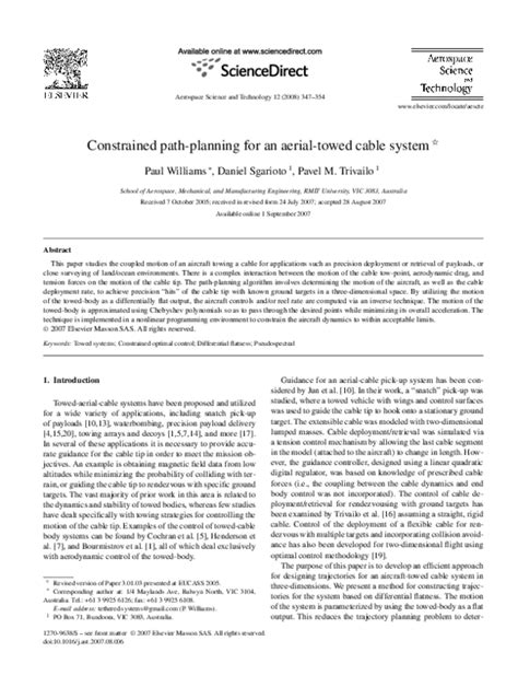 pdf constrained path planning for an aerial towed cable system