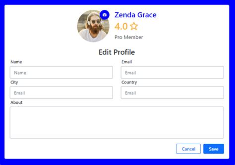 bootstrap 4 edit users profile form example