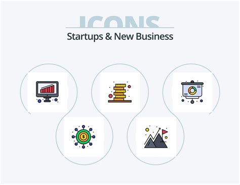 Startups And New Business Line Filled Icon Pack 5 Icon Design Graph Analysis Dollar Speaker