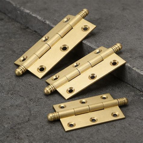 2pack Brass Cabinet Hinges Decorative Cupboard Folding Butt Small
