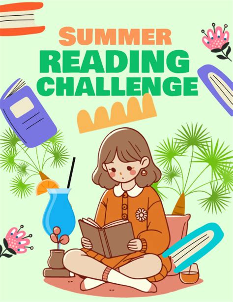 Copy Of Yellow Joyful Summer Reading Challenge Flyer Postermywall