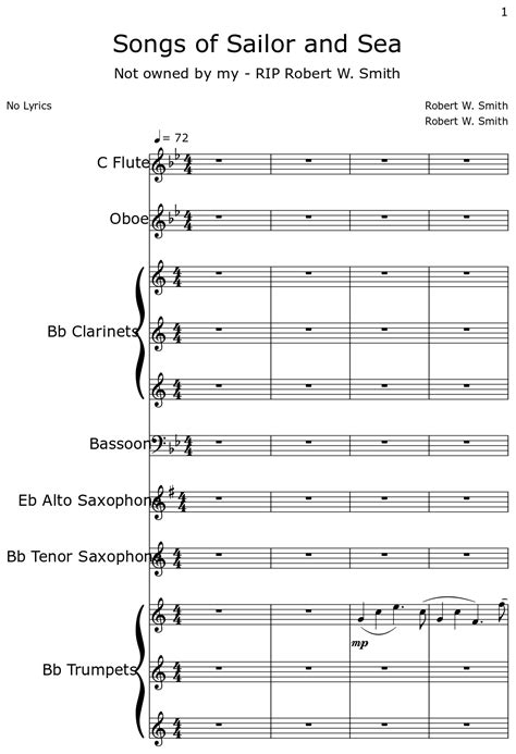 Songs Of Sailor And Sea Sheet Music For Flute Oboe Clarinet