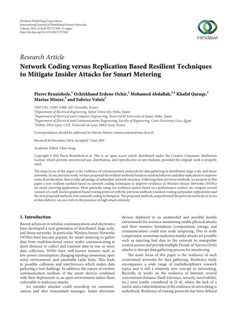 Pdf Network Coding Versus Replication Based Resilient Techniques To
