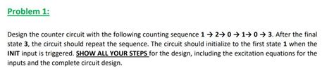 Solved Problem 1 Design The Counter Circuit With The Chegg Com