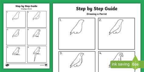 How To Draw A Parrot Step By Step