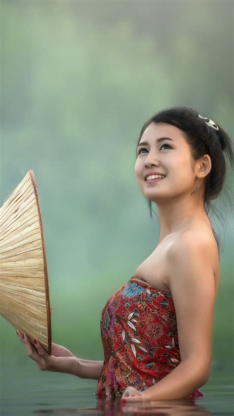 Beautiful Asian Girl Lake Photoshoot 4k Ultra Hd Mobile Wallpaper For