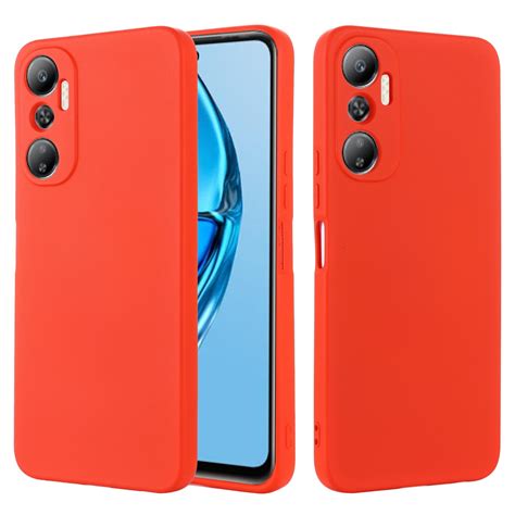 For Infinix Hot G X Pure Color Liquid Silicone Shockproof Phone Case Red Alexnld Com