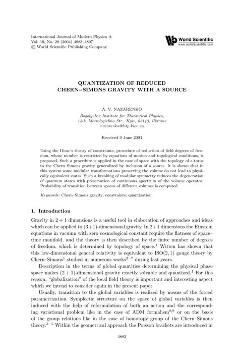 Pdf Quantization Of Reduced Chern Simons Gravity With A Source