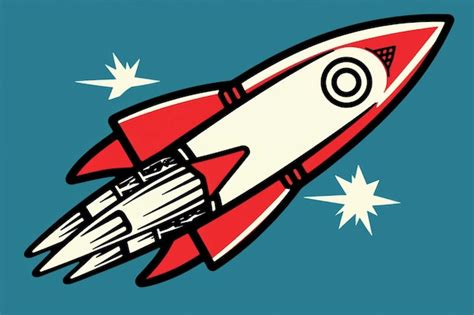 Premium Vector Retro Rocket Spaceship Illustration
