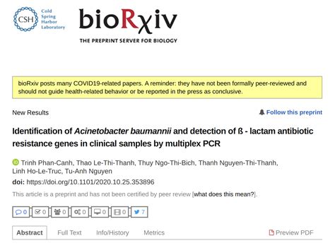 Identification Of Acinetobacter Baumannii And Detection Of ß Lactam Antibiotic Resistance