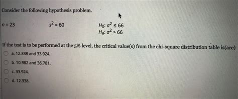 solved consider the following hypothesis problem n 23 ²
