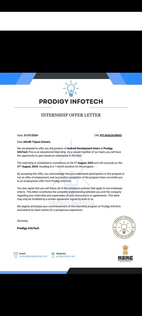 Alimilli Tripura Sravani On Linkedin Prodigyinfotech Androiddevelopment