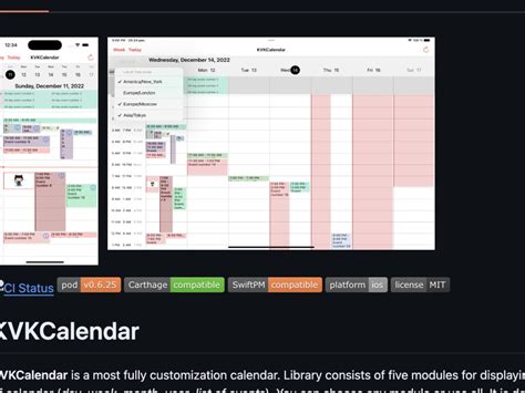 Custom Library Calendar For Swiftui Upwork