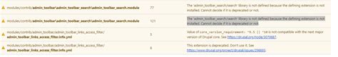 the admin toolbar search search library is not defined because the
