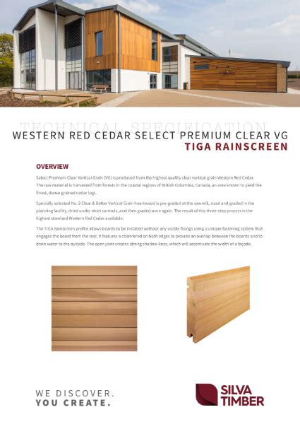 Western Red Cedar Select Premium Clear Vertical Grain Cladding Tiga Rainscreen Silva Timber